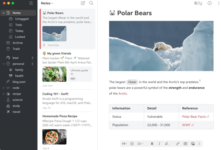 Bear App – Elegant Note-Taking For Mac And IOS Users
